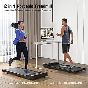 Walking Pad, Under Desk Treadmill for Office Home Use, LUBBYGIM Electric Treadmill Under Desk with Speed 0.5-5.0MPH, Portable Mini Treadmill in LED Display with Remote(2023NEW)