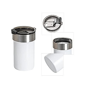 PYD Life Sublimation Blanks Kids Tumbler Travel Cups White 13 OZ Stainless Steel Coffee to Go Cups Mugs Bottles with Lid for Tumbler Heat Press 4 Pack