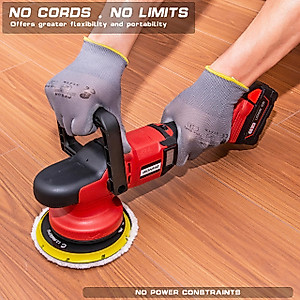 IRONFIST Cordless Orbital Polisher for Milwaukee M18 Battery, Car Polishing Waxer Machine 6inch work disk with brushless motor 6 speeds 750-6800RPM, (No Battery)