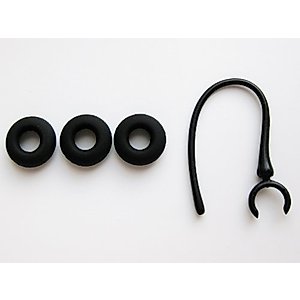 3 Small Round Eartips Earbuds and 1 Earhook Earloop Compatible with Jawbone ERA Shadowbox, Smokescreen, Midnight, and Silver Lining Headsets