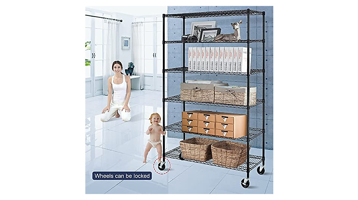 YYkokocat 6000Lbs Capacity Heavy Duty Storage Shelves Commercial Wire ...