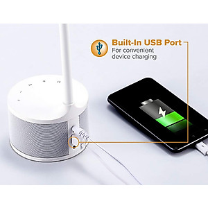 Bostitch LED Dimmable Desk Lamp with Bluetooth Speaker & USB Port, Energy Efficient, 5.5W, Natural Daylight, White (VLED1817WHITE-BOS)