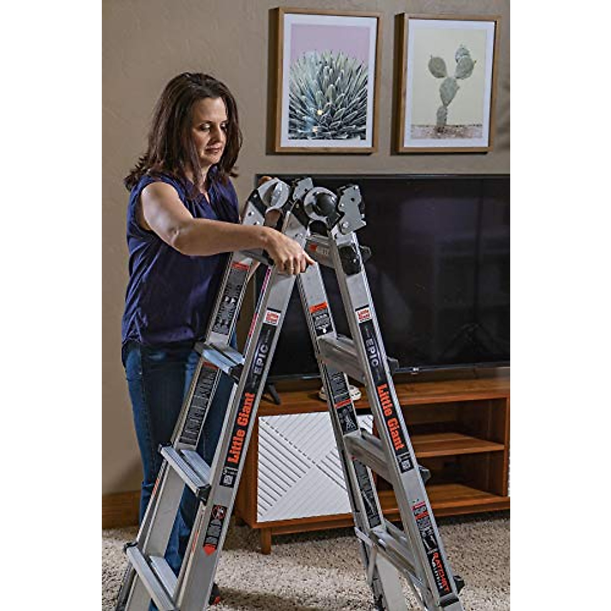 Little Giant Ladders, Epic, M17, 17 foot, Multi-Position Ladder, Aluminum, Type 1A, 300 lbs weight rating, (16817-818)