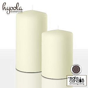 HYOOLA Ivory Pillar Candles 2-inch x 4-inch - 24 Pack Unscented Bulk Pillar Candles - European Made