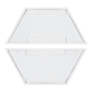 Kate and Laurel Camellia Geometric Wood Shelf Set, Set of 2, White, Modern Wooden Shelves for Wall Storage and Display