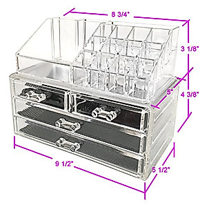 Sodynee Acrylic Makeup Organizer Cosmetic Organizer Jewelry and Cosmetic Storage Display Boxes
