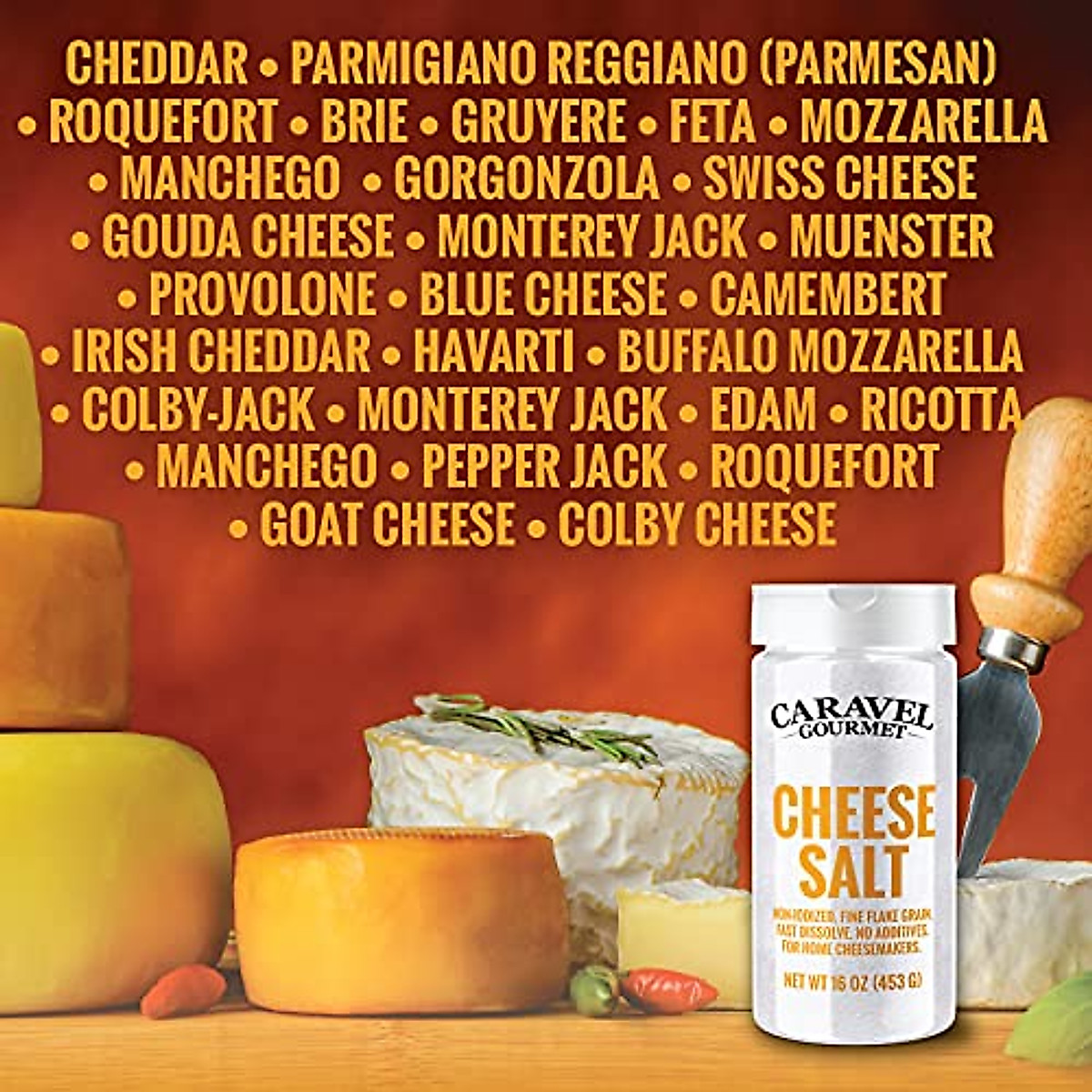 Cheese Sea Salt, Fine Sea Salt for Homemade Cheese Making, Gluten-Free and Non-Iodized Salt, Kosher Cheese Kit Essential Salt, 1 lb Shaker, Sea Salt Superstore