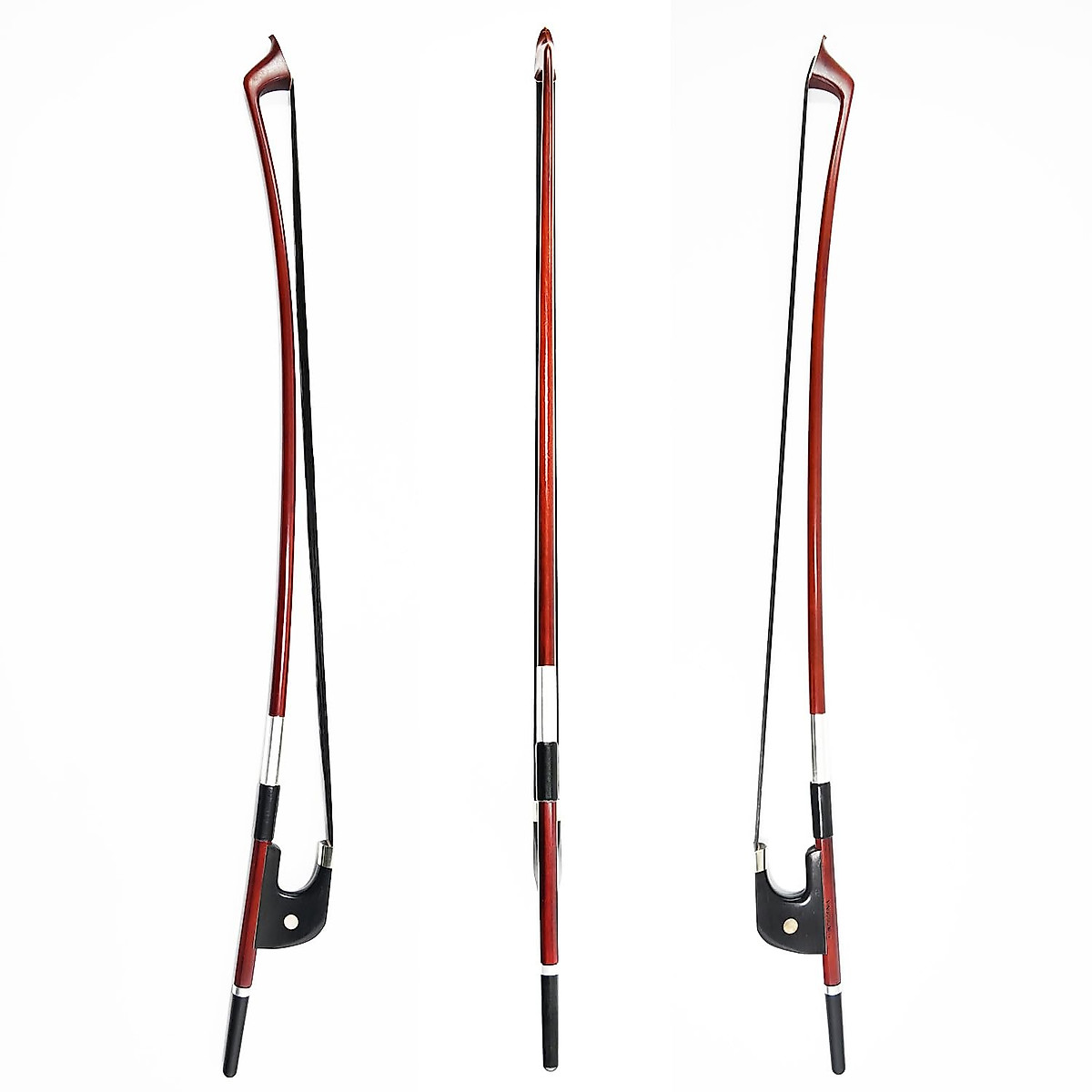 VingoBow 3/4 Size GERMAN UPRIGHT DOUBLE Bass Bow! BLACK Natural Mongolia Horsehair Art No.300BGB.43