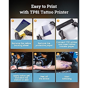 Itari M08F Tattoo Stencil Printer - Tattoo Transfer Machine Thermal Copier with 10pcs Transfer Paper, Bluetooth Stencil Printer for Tattooing, Henna Tattoo Machine Kits Compatible with Phone Ipad & PC