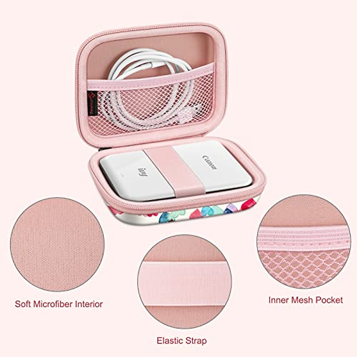 Fintie Protective Case for Canon Ivy Mini/Canon Ivy 2 Mini/Ivy CLIQ/Ivy CLIQ+/ Ivy CLIQ2/ Ivy CLIQ+2 Instant Camera Photo Printer - Shockproof Hard Shell Carrying Case, Emerald Illusions