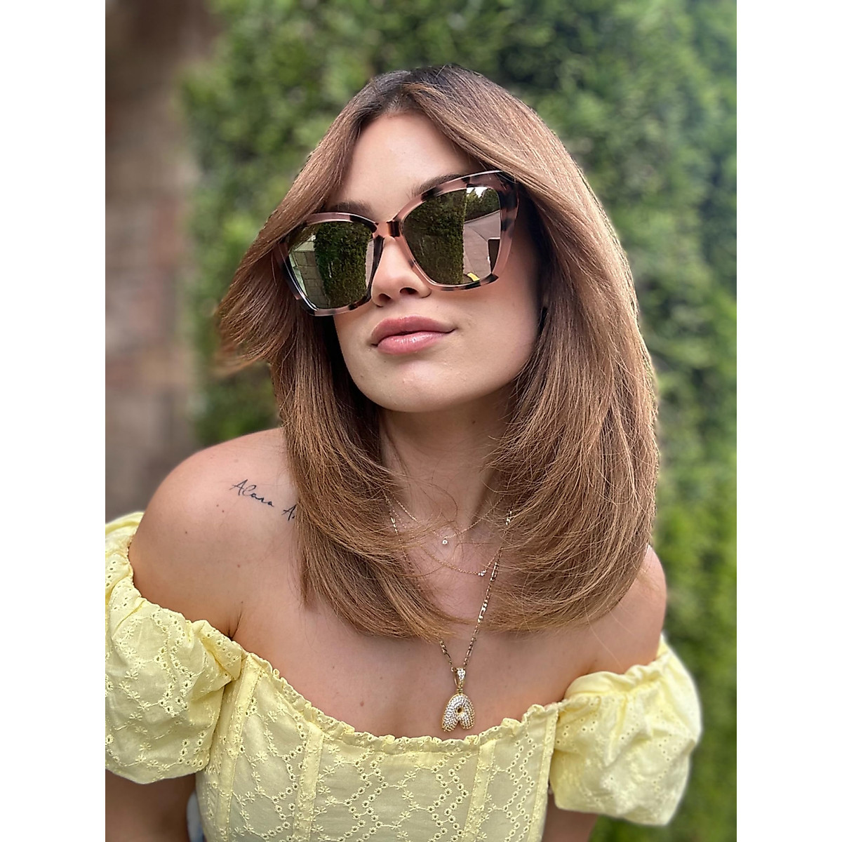 DIFF Becky II Designer Cat Eye Sunglasses for Women UV400 Polarized, Himalayan Tortoise + Toupe Flash Mirror