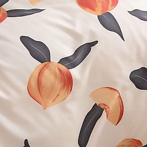 Peach Bedding Cute King Duvet Cover Set Soft Striped Duvet Cover with 1 Duvet Cover and 2 Pillowcases（Peach King）