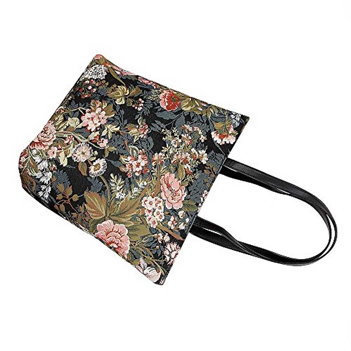 Signare Tapestry Shoulder Bag Tote Bag for Women with Peony Flower (SHOU-PEO)