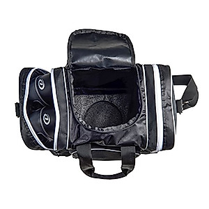 Athletico Bowling Bag for Single Ball - Single Ball Tote Bag With Padded Ball Holder - Fits a Single Pair of Bowling Shoes Up to Mens Size 14 (Black)