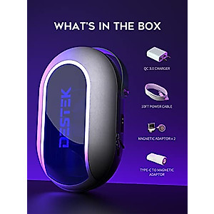 DESTEK OC1 Magnetic Charging Carrying Travel Case for Meta/Oculus Quest 2 VR Accessories, Universal Charging Large Storage Case for Meta/Oculus Quest 2 and Battery Head Strap- Window Version