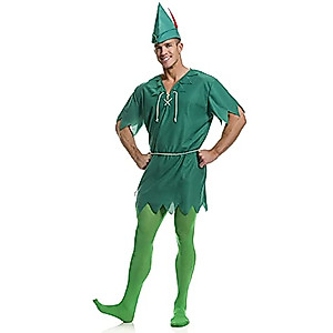Charades Unisex Adult Peter Pan Adult Sized Costumes, Green, X-Large US