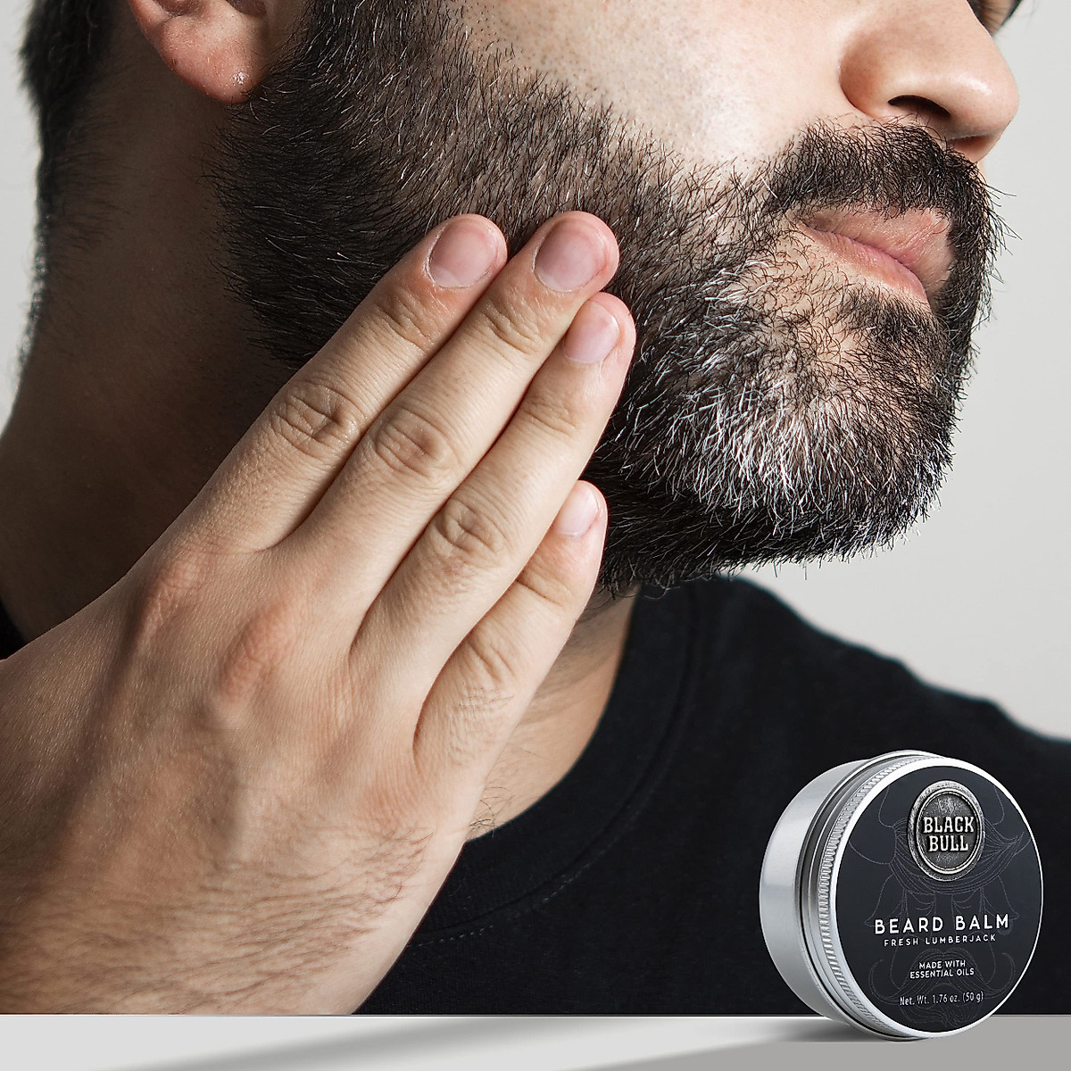 BLACK BULL MEN CARE: Beard Balm with Essential and Vegetable Oils, Bees Wax, Shea Butter and Menthol, Moisture and Nourish, Pack of 2, 50g, Beard Products