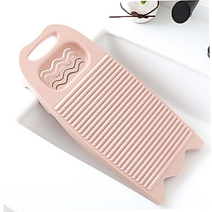 CUCUFA Washboards for Hand Washing Clothes, Plastic Hand Washing Board Non-Slip Laundry Washing Boards, Manual Wash Clothes Pad Washing Tool for Household, Pink