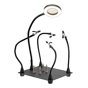 PATIKIL 40cm/15.7" Universal Gooseneck, M10 Fine Thread Metal Bendable Hose Flexible Arm Gooseneck Tube Extension for Multifunction DIY, Black