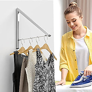 Anjuer Wall Mounted Drying Rack Clothes Hanger Folding Wall Coat Racks Aluminum Home Storage Organiser Space Savers