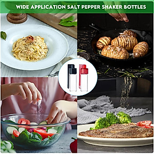 Hawflu 6Pcs Mini Glass Salt And Pepper Shakers Set With Spoon Portable Travel Spice Salt Shaker Containers Dispenser With Lid Camping Seasoning Set for Outdoor Traveling Kitchen