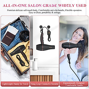 WADODO Ionic Hair Dryer, 2200W Professional Blow Dryer Fast Drying Travel AC Motor Constant Temperature Low Noise Ion Dryers Curly Care Hairdryer Blowdryer for Women Men