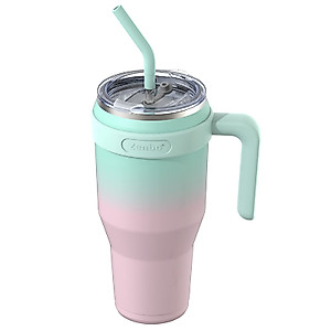 Zenbo 40 oz Tumbler with Handle–Stainless Steel Vacuum Insulated Mug Cup with Handle,Lid and Straw,Keeps Drinks Cold up to 34 Hours – Sweat-Proof Body, Dishwasher Safe