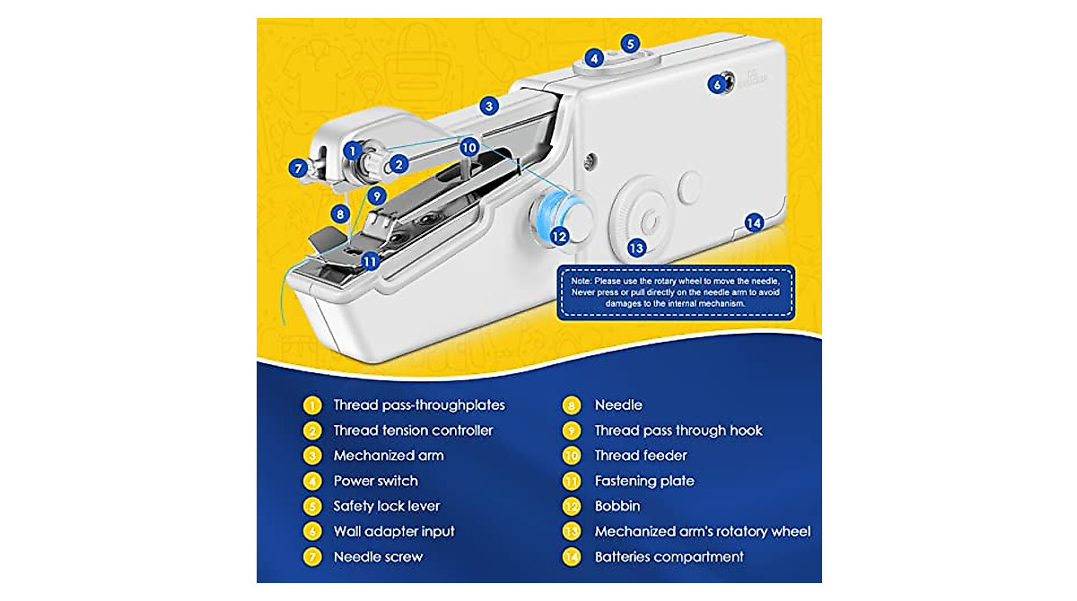 Portable Handheld Sewing Machine for Quick Repairs