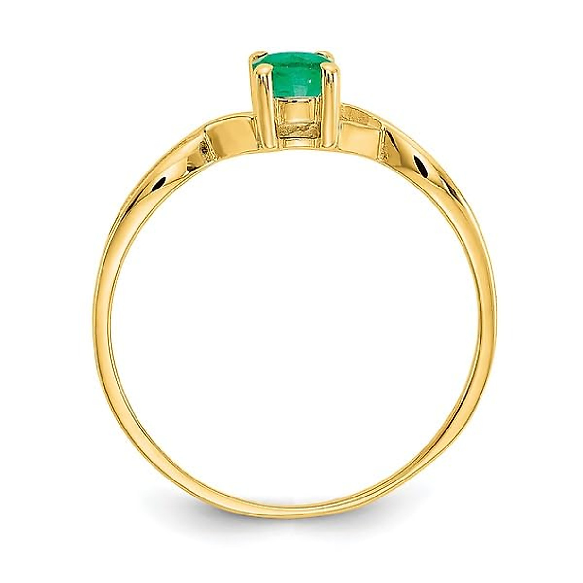 IceCarats 14K Yellow Gold Green Emerald Ring Gemstone Band May Birthstone Jewelry Size 7.00