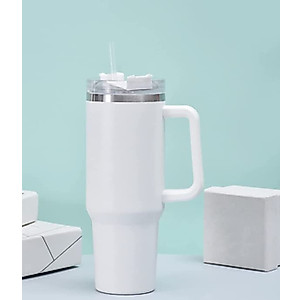 HOT&COOL 40oz Tumbler with Handle, Insulated Tumbler with Straw, Insulated Cup,Reusable Insulated Travel Mug, Leak Proof Tumbler for Iced & Hot Coffee,Tea or Water & Much More, Gift him/her