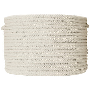 Simply Home Solid Braided Basket, 18"x18"x12", White