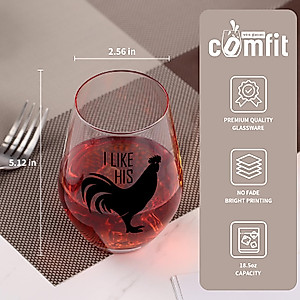 comfit Funny Anniversary Bridal Shower Gifts for Couples Her Him, [Gag Couple Gift], Wedding Gift for Newlywed, Wife Husband Boyfriend Girlfriend Gifts Naughty Cat Wine Glasses