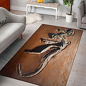Dinosaur Fossils Rectangle Rug Floor Mat Carpet, Rug for Living Room, for Bedroom, 3x5 ft