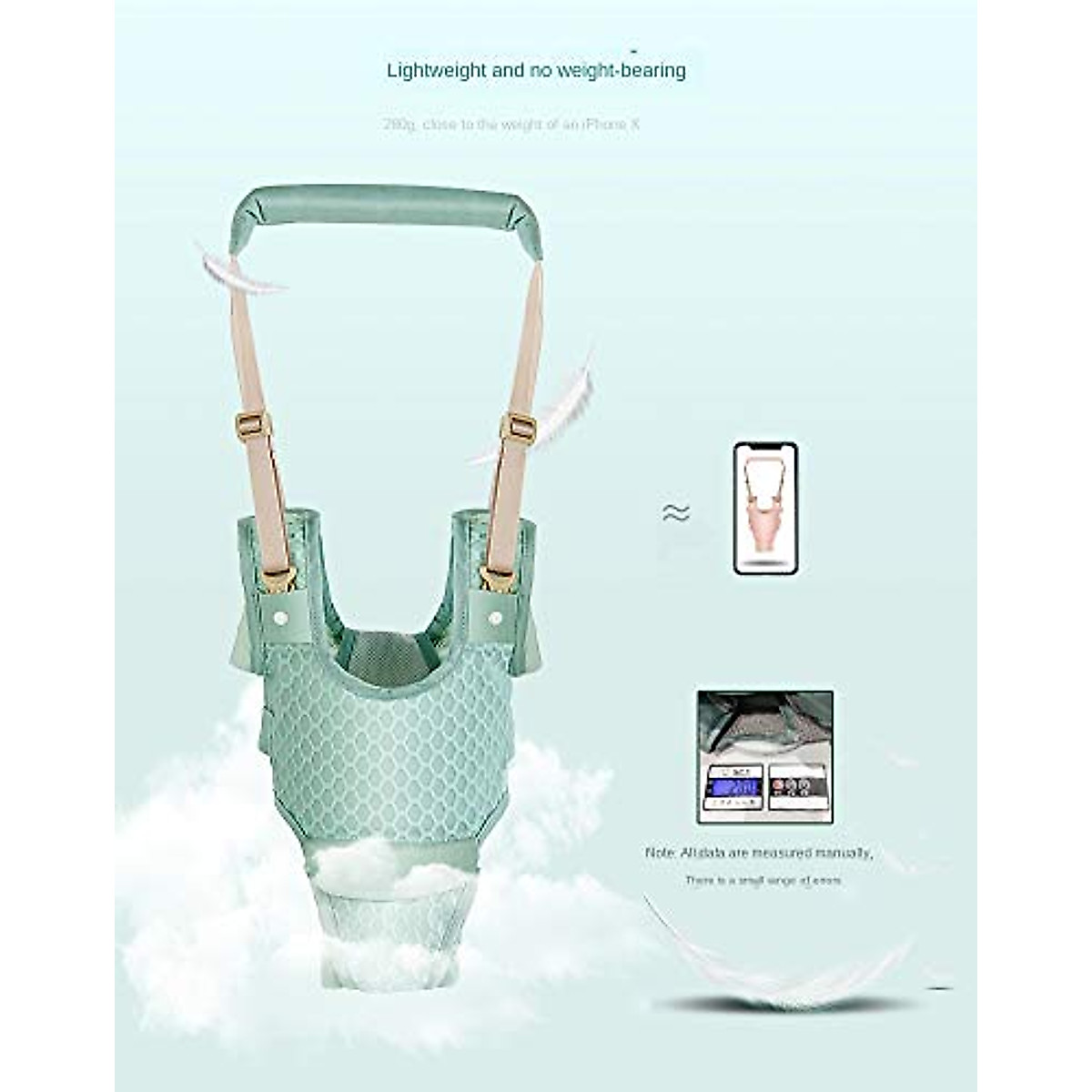Baby Walking Harness - Handheld Kids Walker Helper - Toddler Infant Walker Harness Assistant Belt (Cherry Blosso mMesh)