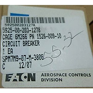 Eaton Aerospace 1526-000-10 10 AMP Circuit Breaker GC885C10, 5925-00-203-1278