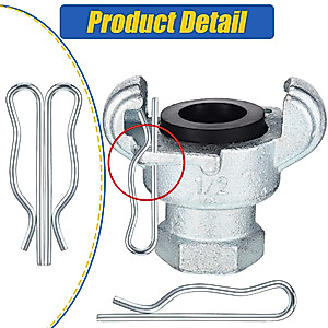 Therwen 4 Sets NPT Iron Air Hose Fitting 2 Lug Universal Coupling Chicago Fitting for Female and Male End(1/2'', Female End)