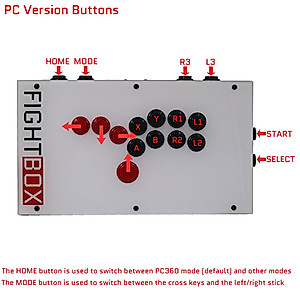 FightBox F1-PC-B All Buttons Leverless-Style Arcade Joystick Fight Stick Game Controller For PC Sanwa OBSF-24 30