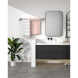 Alise Bath Double Towel Bars Towel Racks for Bathroom,Wall Mount Towel Holder Heavy Duty SUS304 Stainless Steel Towel Hanger Towel Rail,Brushed Nickel,24 Inch