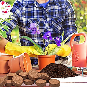 ZeeDix 100pcs (50mm) Coco Coir Pellets Organic Potting Soil for Planting Compressed Coco Coir Soil Coconut Soil Seed Starters for Indoors or Outdoors Bonsai Herbs Plants Flowers and Vegetables