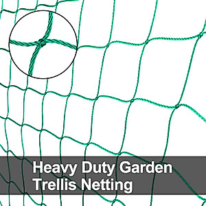 HOECMRHP Trellis Netting, Heavy-Duty Garden Grow Netting for Climbing Plants, Outdoor Indoor Net for Cucumber, Tomatoes, Beans, Clematis, Fruits & Vegetables, Climbing Vining Plants (8.2' x 6.6'Ft)