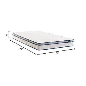ZINUS 6 Inch Spring Sensation Hybrid Mattress [New Version], Medium Firm Feel, Fiberglass Free, Youth and Guest Bedroom, Mattress in A Box, Twin