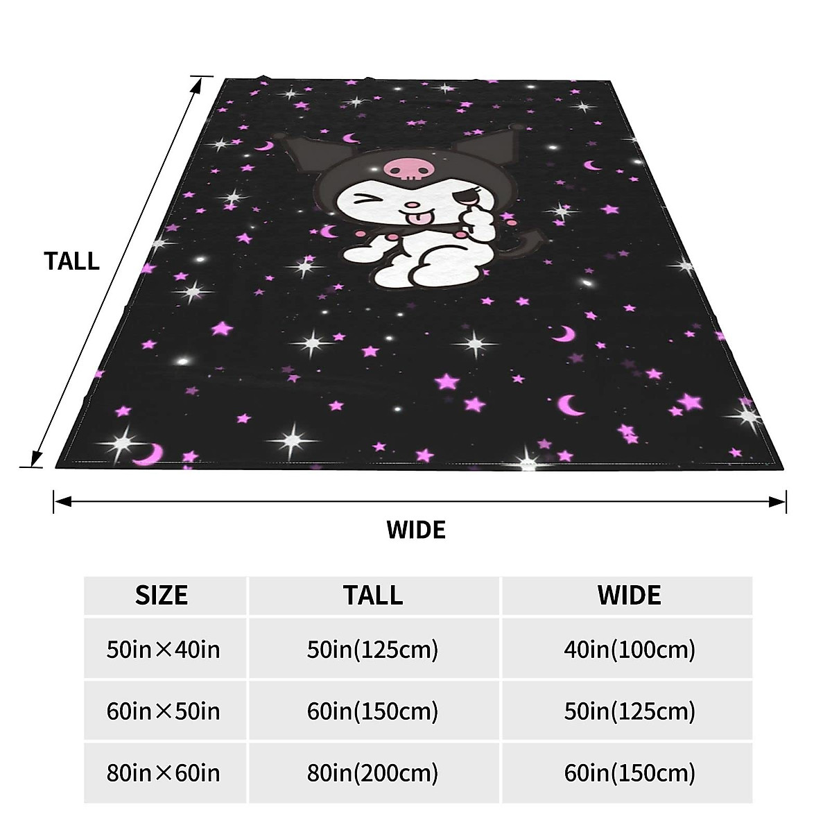Kawaii Super Soft Blanket Cute Plush Blanket All Season Flannel Fleece Blanket for Kids Adult Sofa Bedding Living Room Decor 60"X50"