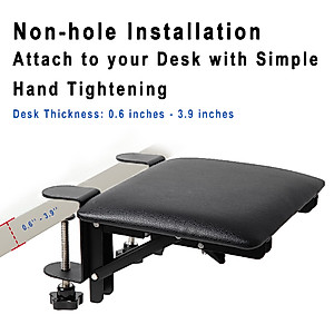 eulps Foldable Desk Extender Tray, Arm Rest for Desk, Ergonomic Forearm Leather Soft Armrest Support, Wrist & Elbow Pad for Home and Office, Easy Typing & Pain Relief