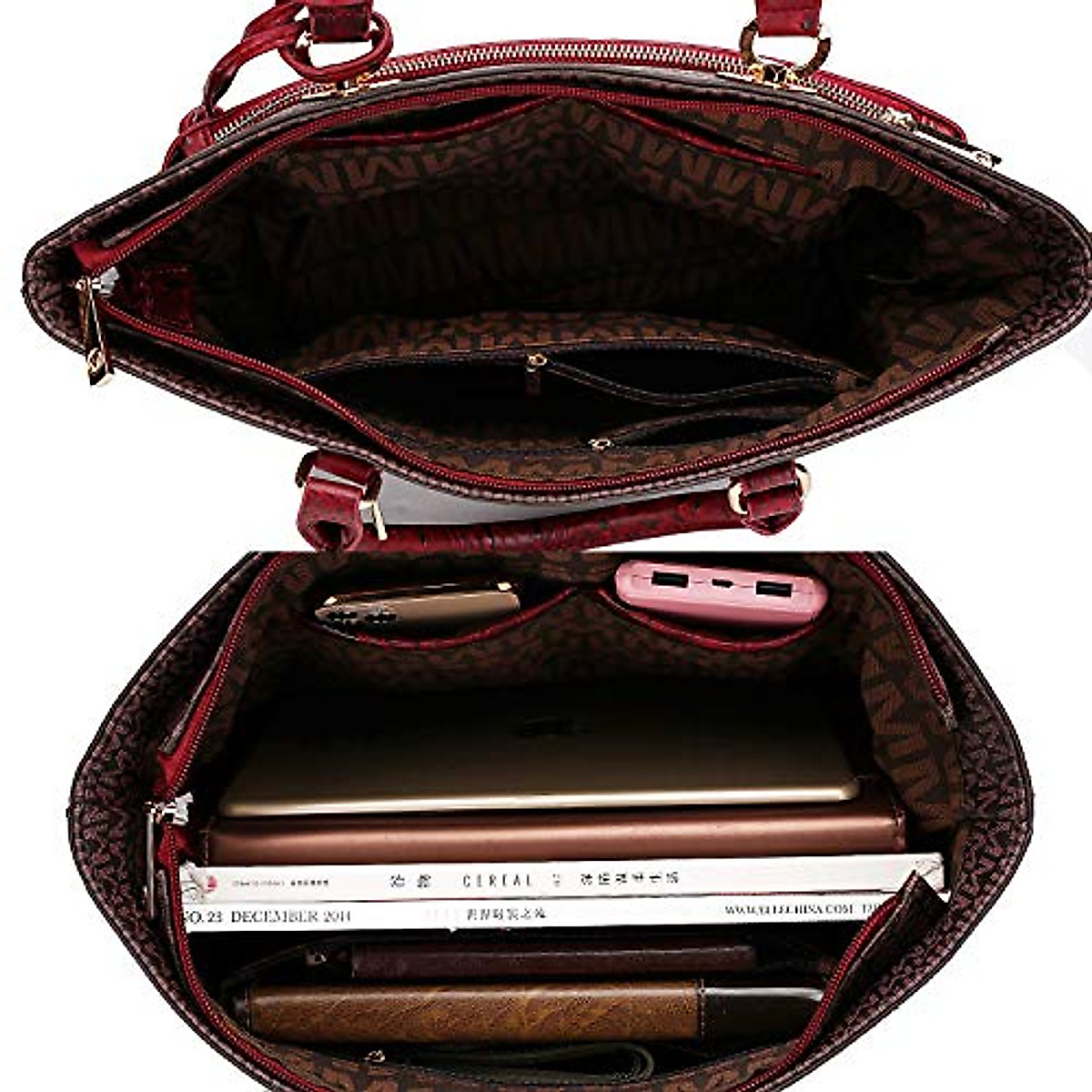 MKF Crossbody Shoulder Bag for Women – PU Leather Top Handle Pocketbook – Roomy Tote Satchel Handbag Purse M Charm Beige