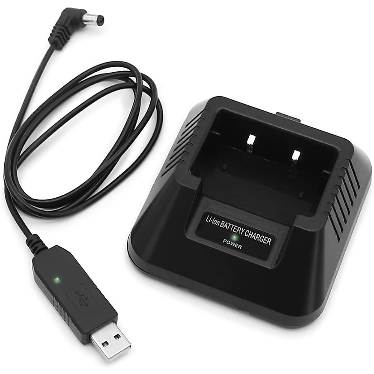 NEWASHAN Desktop Charger Replacement for Baofeng Radio BF-F8HP UV-5R 5RA 5RB 5RC 5RD 5RE 5RG UV-82 DM-5R TYT TH-F8 Walkie Talkie Li-ion Battery Charging Dock Cradle Base (USB Adapter)