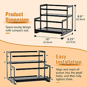 Gyykzz Coffee Syrup Rack Organizer, 2 Tier 6 Bottles Coffee Syrup Holder, Metal Syrup Stand for Coffee Bar, Syrup Bottle Storage for Liquor, Syrup, Wine, Dressing for Kitchen Coffee Countertop