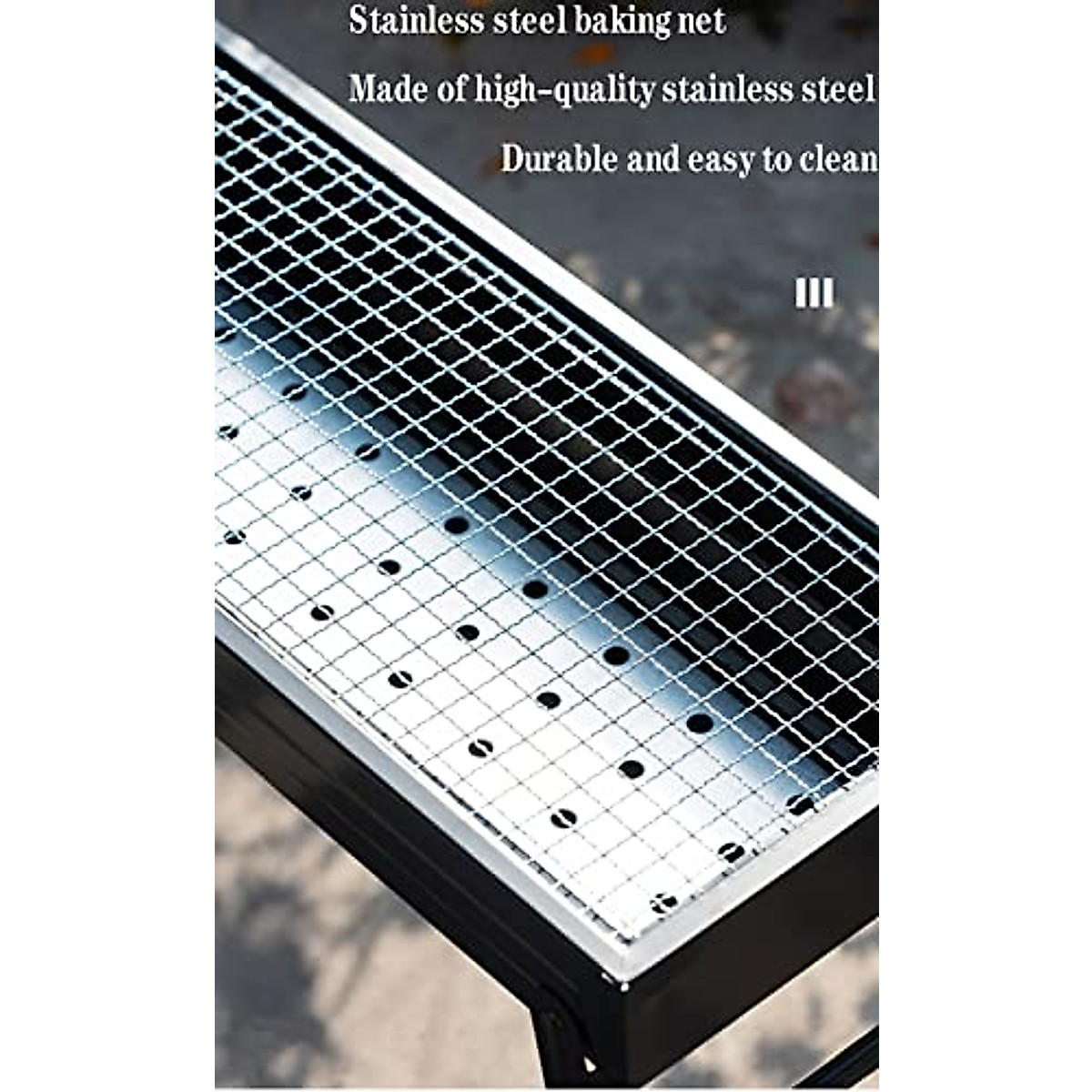 Portable Barbeque Grill, Small Folding BBQ Grill, Portable Stainless Steel Charcoal BBQ Grill for Travel Garden Camping Family Dinners and Birthday Parties Style 2