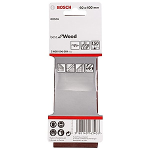 Bosch Professional 2608606004 Sanding Belts60x400 G150, Red, 60 x 400 mm, Set of 3 Pieces