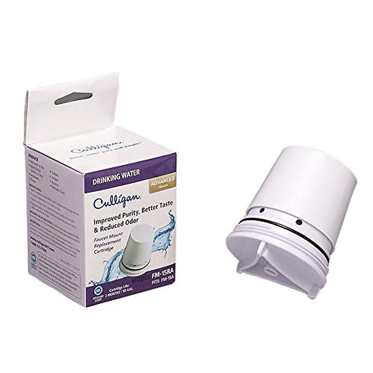 Culligan FM-15RA Faucet-Mount Replacement Water Filter Cartridge, 200 Gallon, White