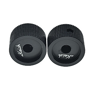 4pcs 25*15.5mm Set Screw Aluminium Potentiometer Knobs 1/4" Metal Universal Pot Control Knobs w/ Polished Edge for Guitar/Bass/Efffect Pedal/AMPS/Preamps/Audio Equipments Black with Indicator Triangle